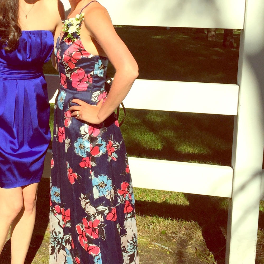 Phoebe Long Floral Dress - Gem